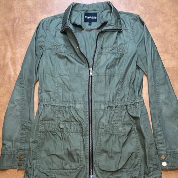 Express | Jackets & Coats | Express Olive Green Utility Jacket Extra ...